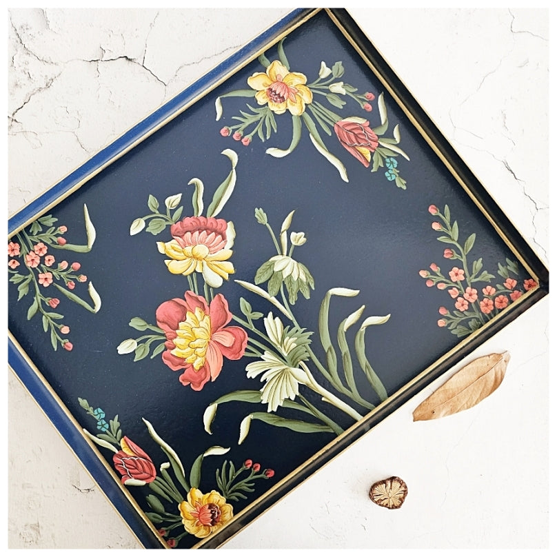 Buy HAND PAINTED - SERVING TRAY RECTANGLE SLIM - MIDNIGHT BLUE Online ...