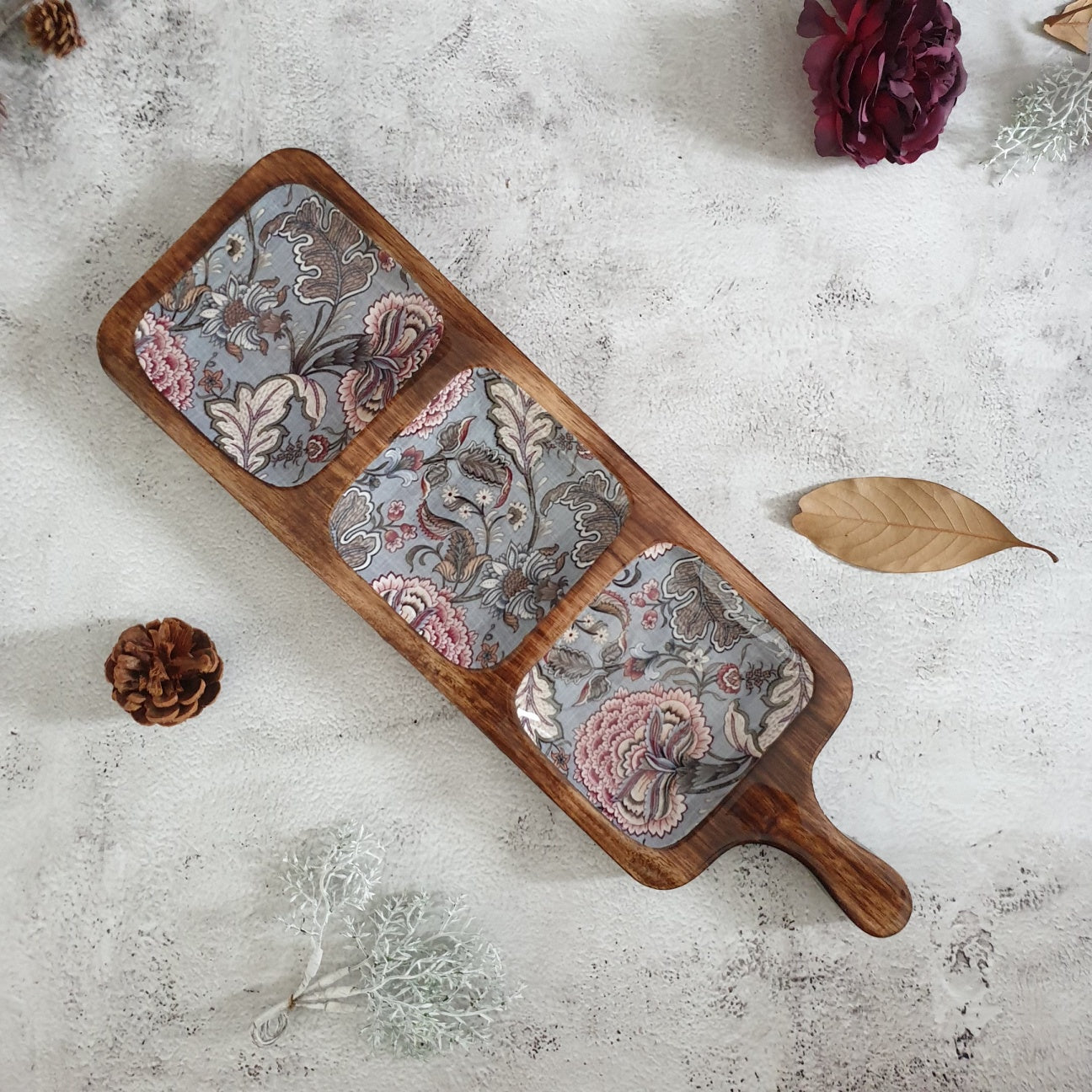 Buy PLATTER - 3-PART PADDLE SHAPED - JAIPUR COLLECTION Online at Rs ...