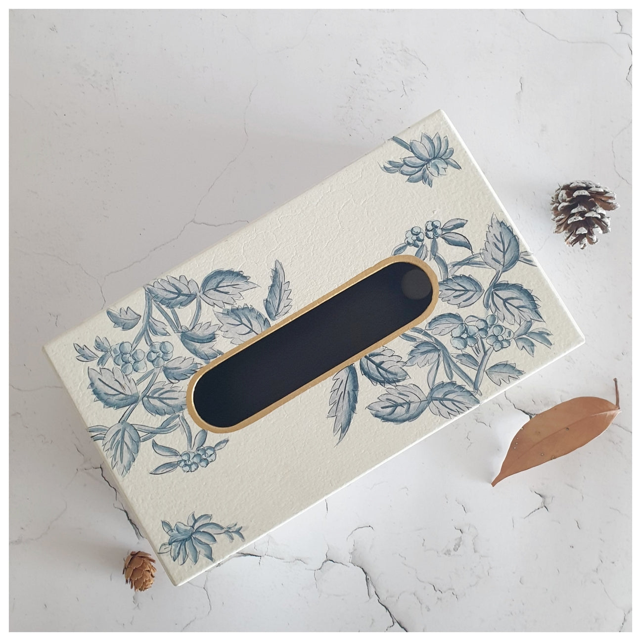 Buy HAND PAINTED - TISSUE BOX - WHITE SUMMER Online at Rs. 2,800.00 ...